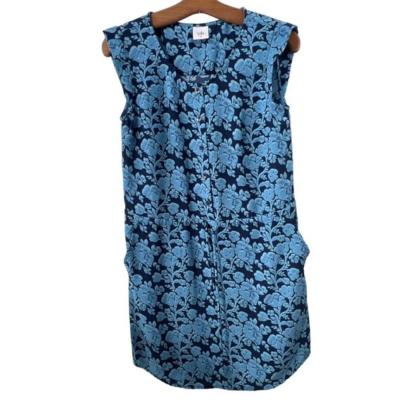 CAbi | Dresses | Cabi Blue Floral Java 5265 Dress Womens Xs Button ...